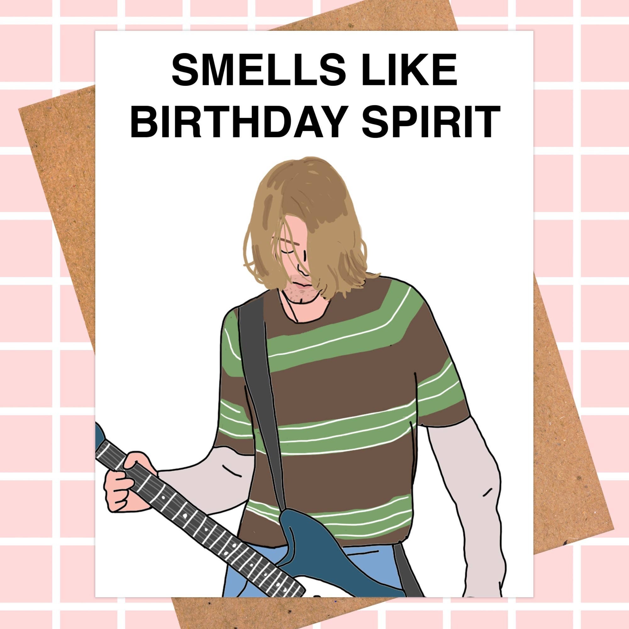 Kurt Cobain Birthday Card, Nirvana Birthday Card | Shop Mama Sage